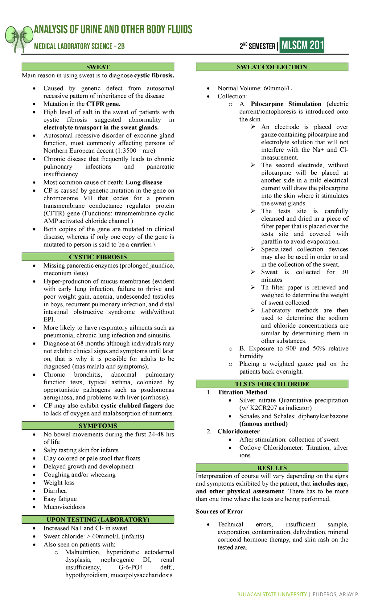 Mlscm - Sweat Transes - AUBF - Analysis of Urine and Other Body Fluids ...