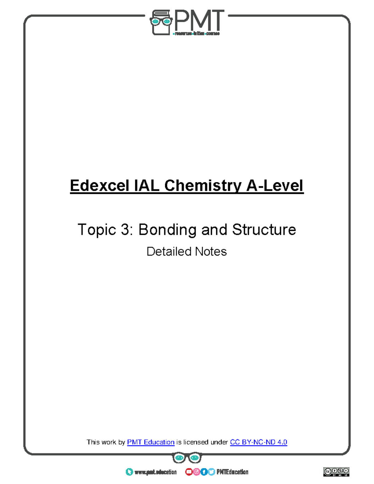 3. Bonding and Structure - bit/pmt-edu-cc bit/pmt-cc Edexcel IAL ...