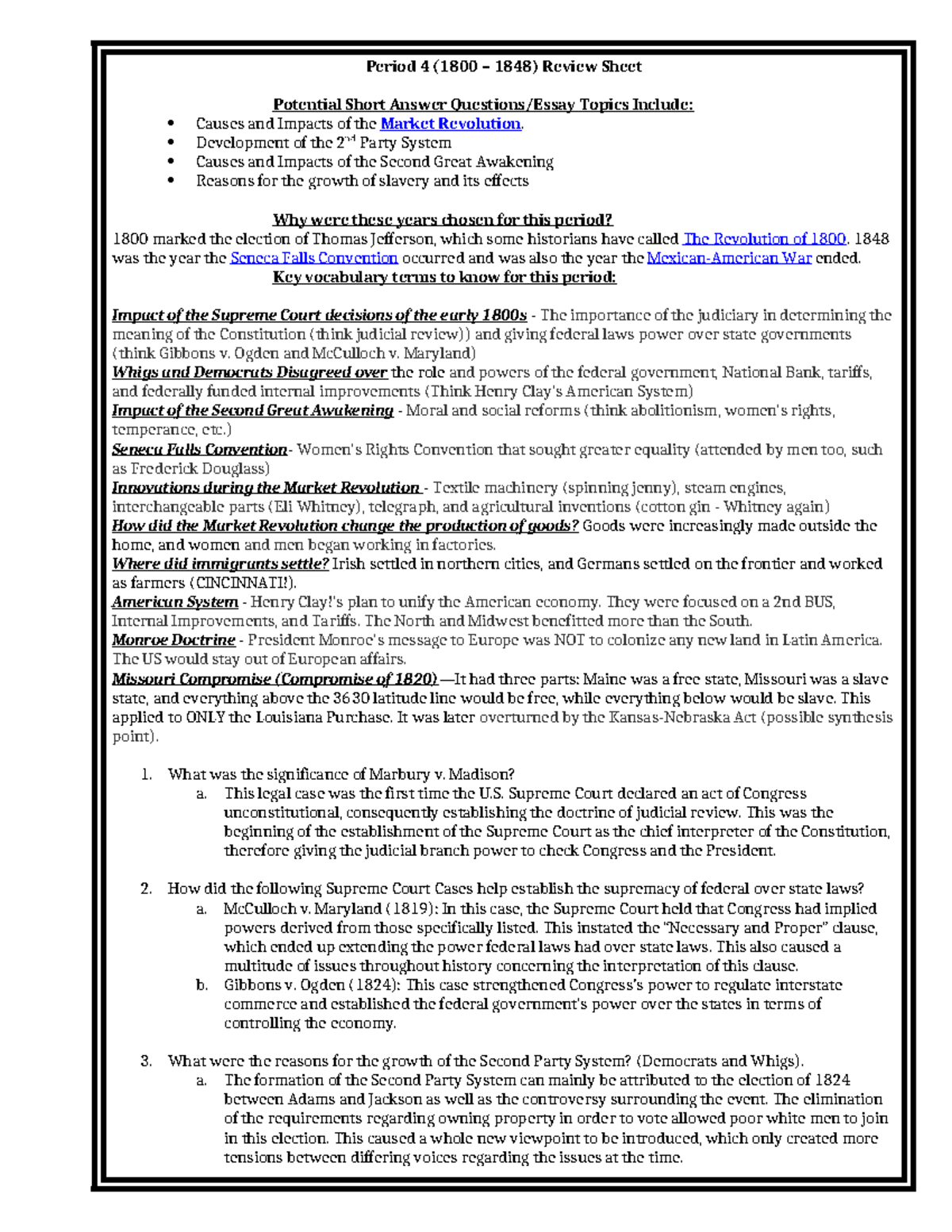 HO 4-25 Period-4-Day 1 and 2 - Period 4 (1800 – 1848) Review Sheet ...