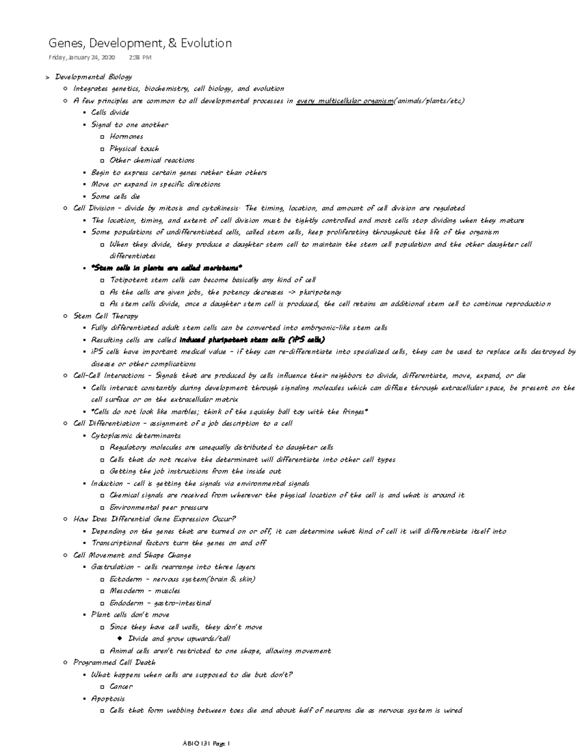 Genes, Development, & Evolution - Integrates genetics, biochemistry ...