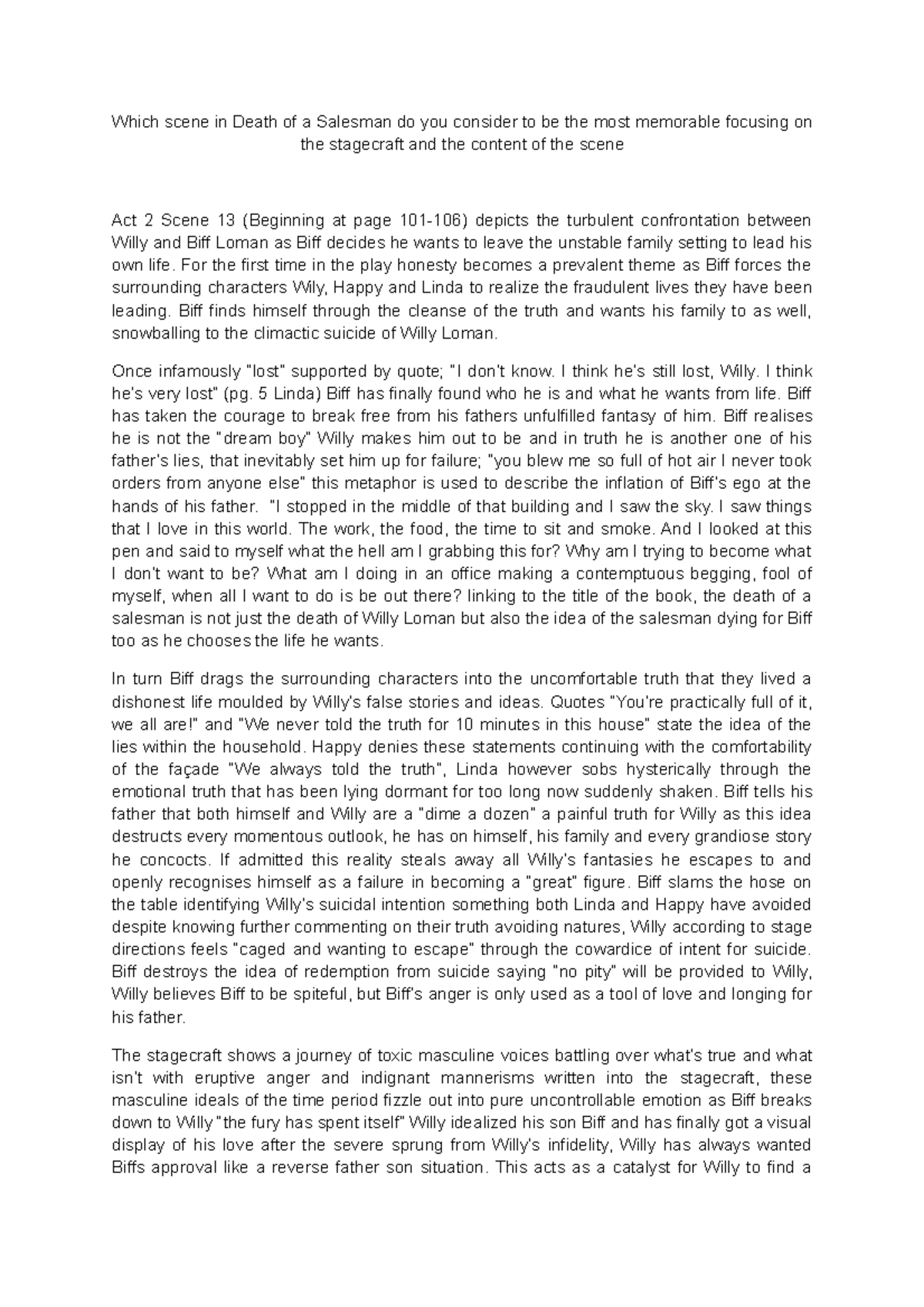 Death of a Salesman and it's memorable stagecraft - Which scene in ...