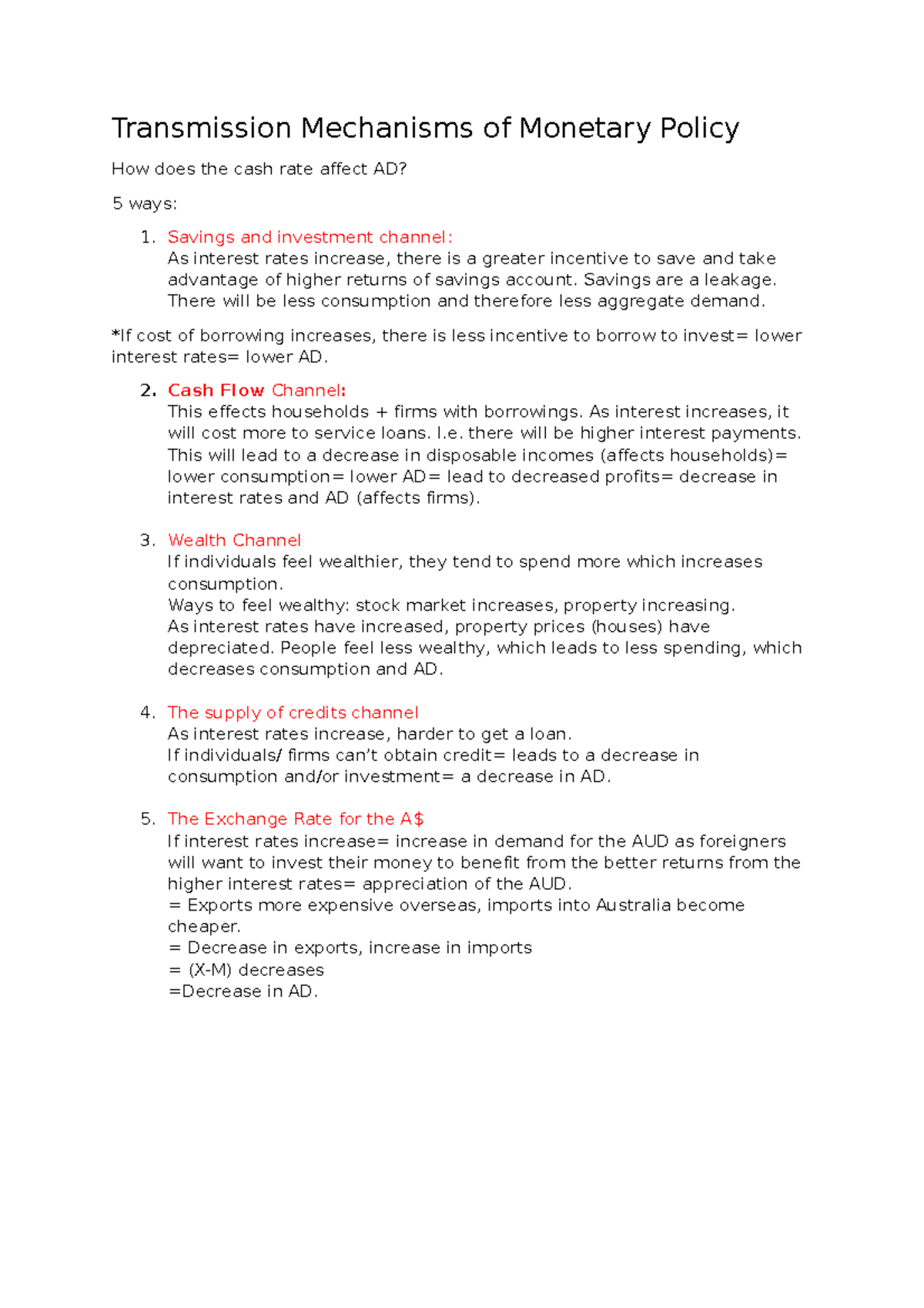 Transmission Mechanisms OF MP - Transmission Mechanisms of Monetary ...