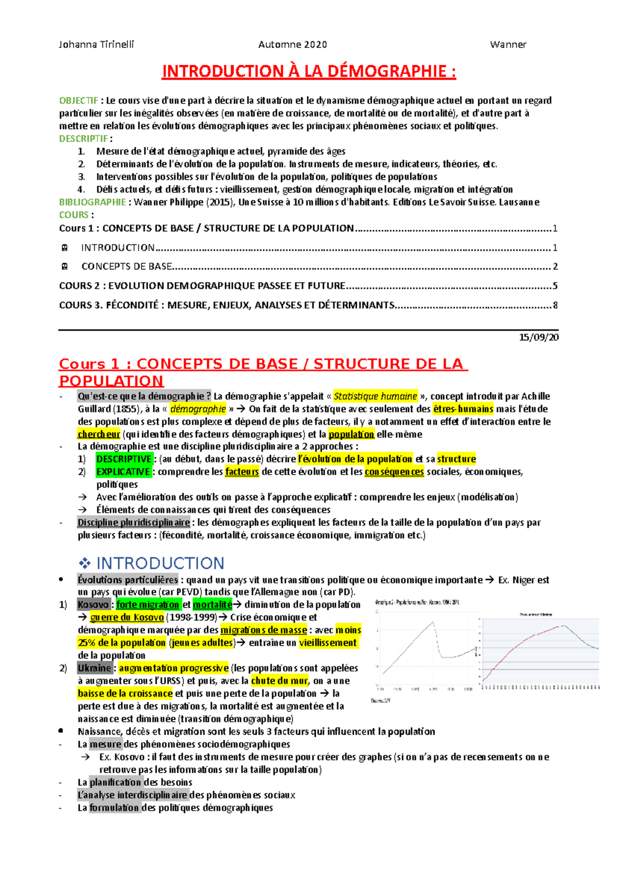 Demographie - mes notes! - INTRODUCTION À LA DÉMOGRAPHIE : OBJECTIF ...
