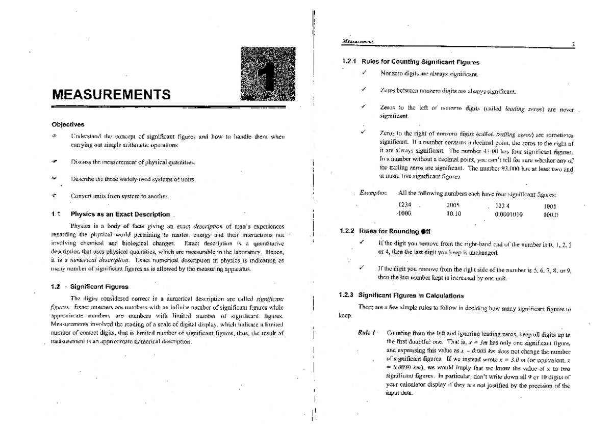 Lesson 1 - Measurements - Measurement 2 1.2 Rules for Counting ...