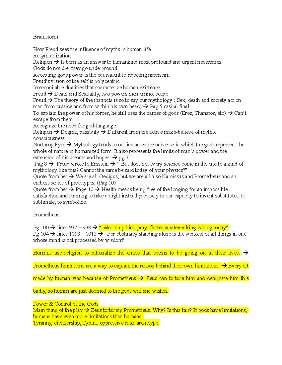 Brainstorm for Paper 1 CM - Brainstorm: How Freud sees the influence of ...