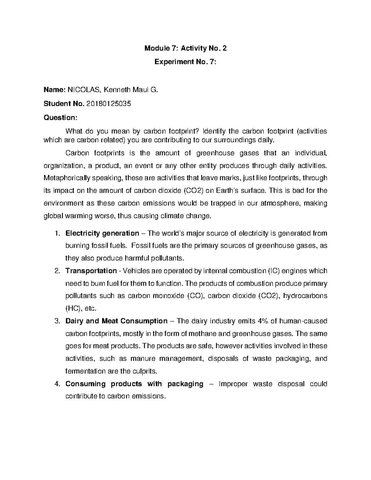 Module 7 Activity No. 2 ME Lab 1 - Module 7: Activity No. 2 Experiment No. 7: Name: NICOLAS ...