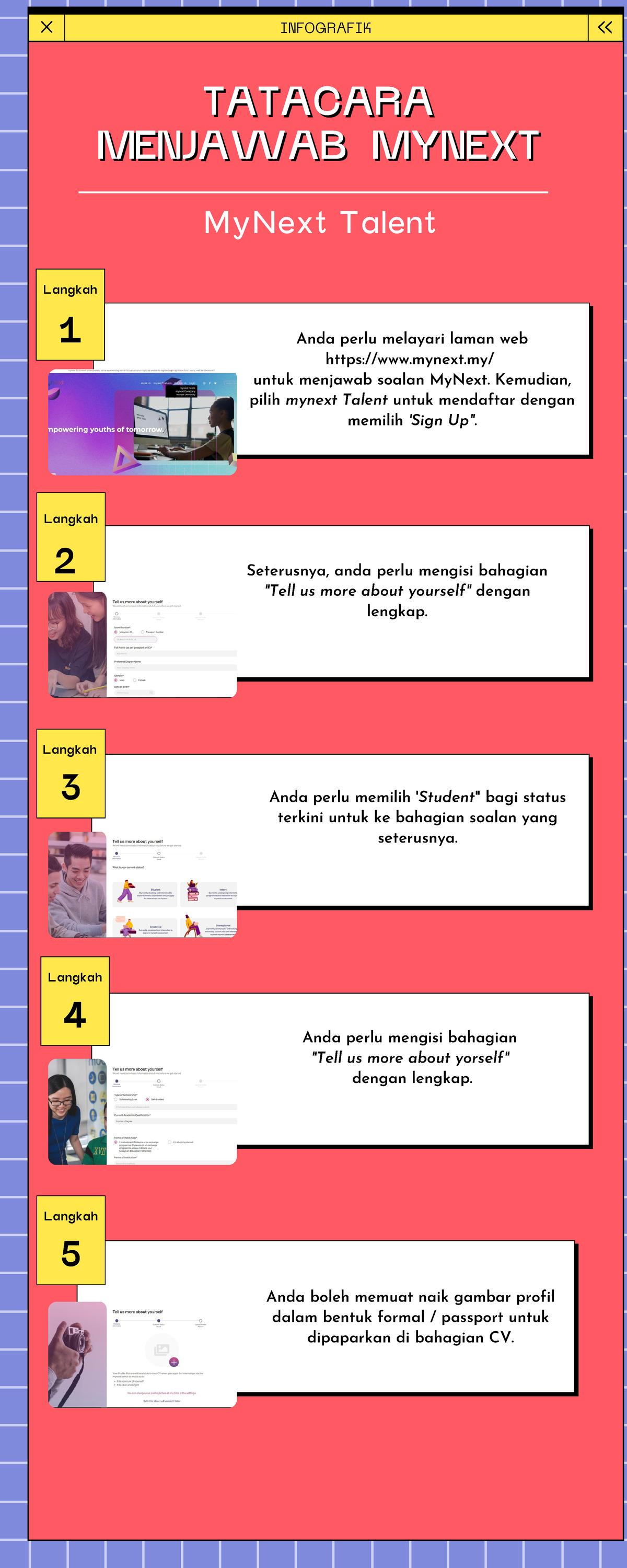 Tatacara Menjawab Mynext - INFOGRAFIK 1 1 1 Langkah 3 Langkah 4 Langkah 5 Langkah Anda perlu ...