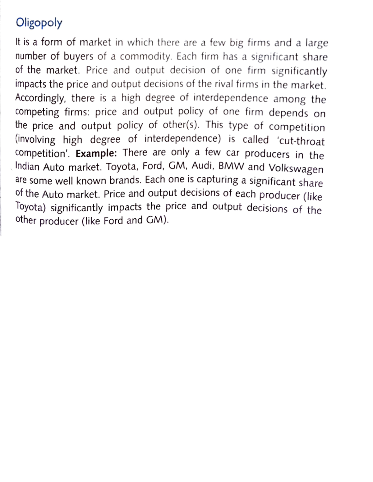 Oligopoly - Best notes - Oligopoly It is a form of market in which ...