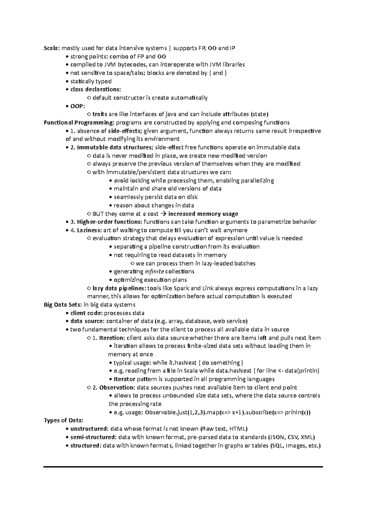 Big Data Processing Scala Programming Overview Scala Mostly Used For Data Intensive Systems