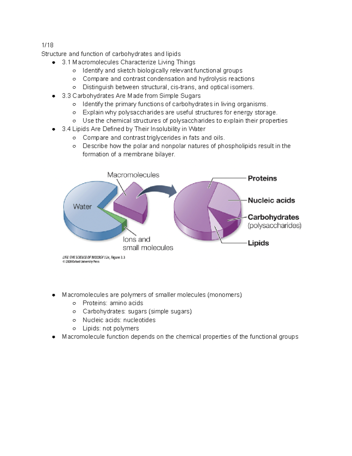 Lecture 1.3 - Google Docs - 1/ Structure and function of carbohydrates ...