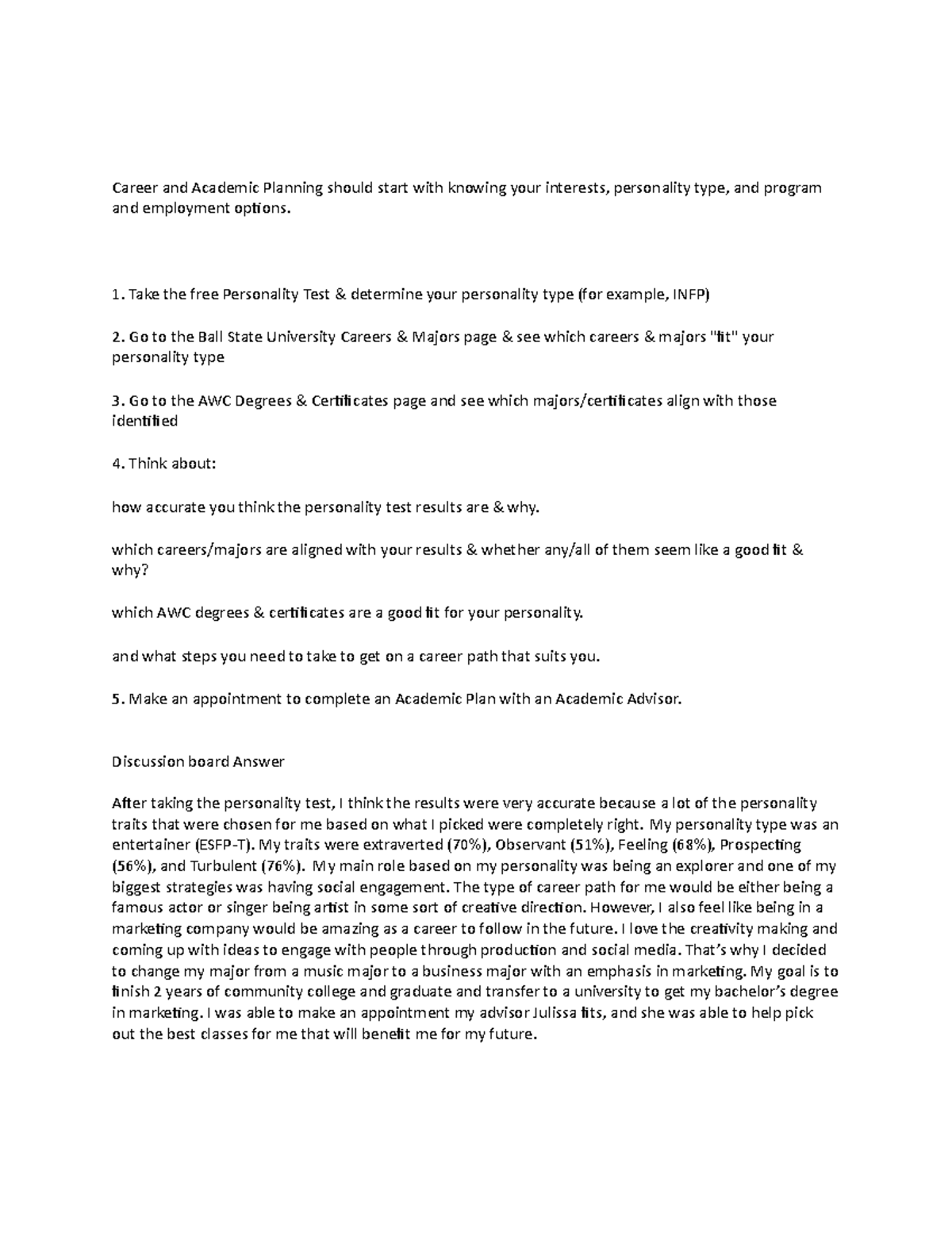 Career & Academic Exploration - ENG-101-001 - AWC - Studocu