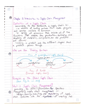 Supply Chain Management Chapter 7 Lecture Notes - 7: Inventory ...