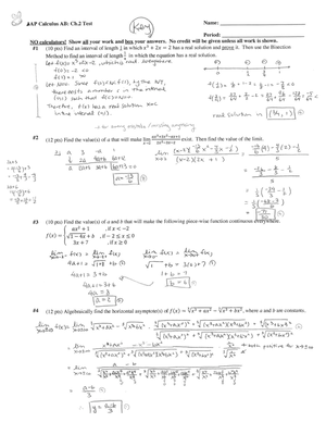 Quiz 9 MATH 165 - Math - Week 9 Quiz Show ALL algebraic steps and ...