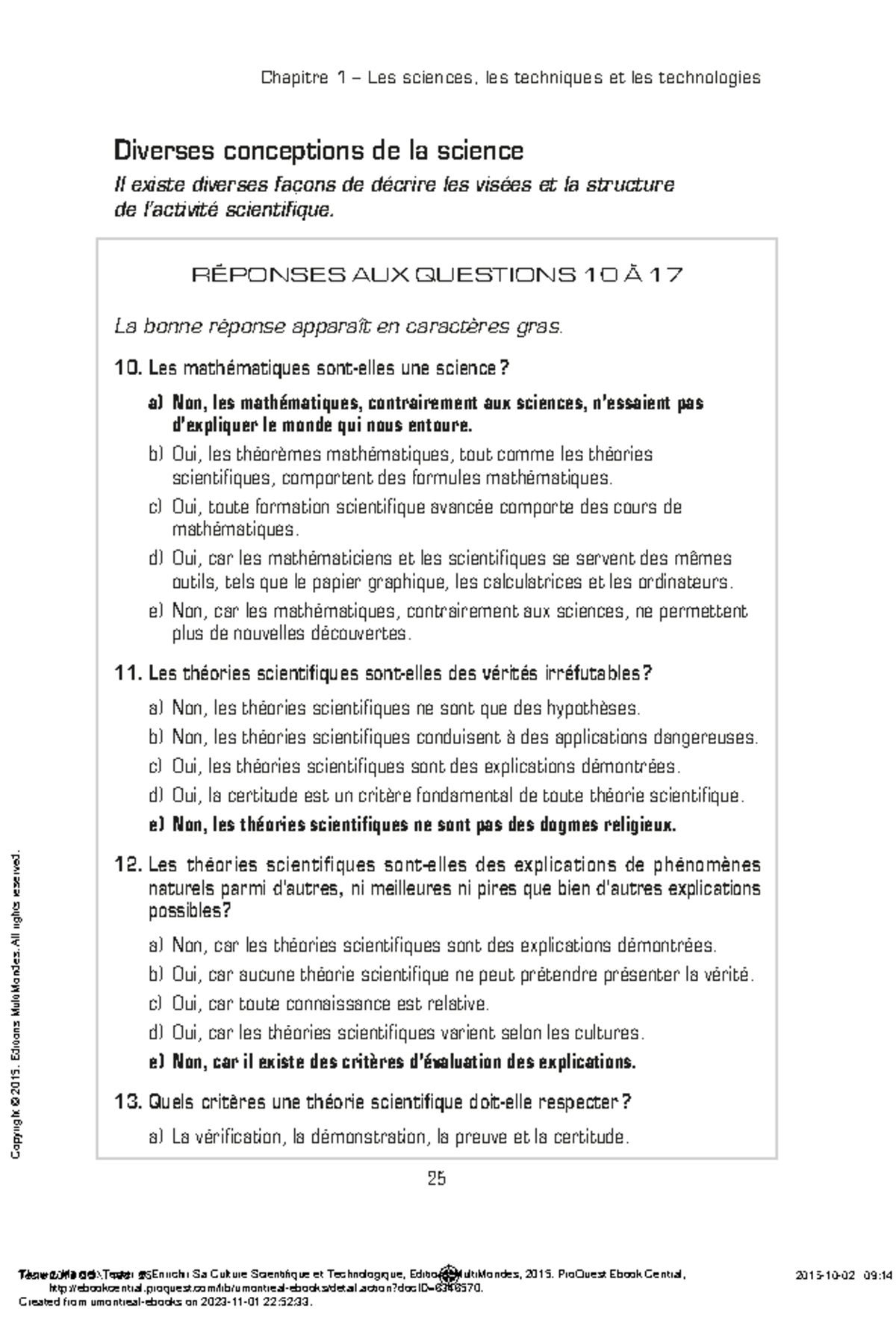 Tester et Enrichir Sa Culture Scientifique et Tech - 25 Chapitre 1 ...