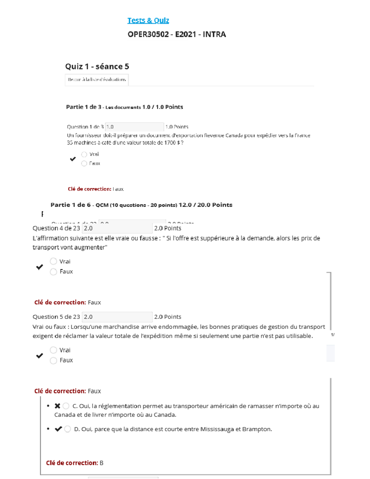 Intra transport - Tests Quiz OPER30502 E2021 INTRA Quiz 1 séance 5 ...
