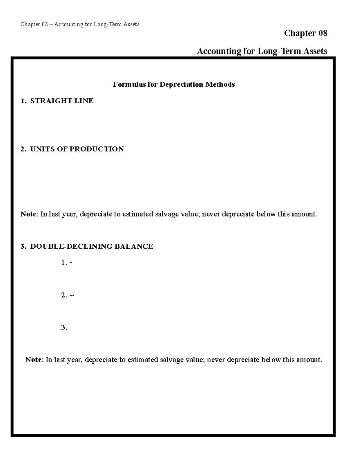 Chap008 - Handout Student - Chapter 08 – Accounting for Long-Term ...