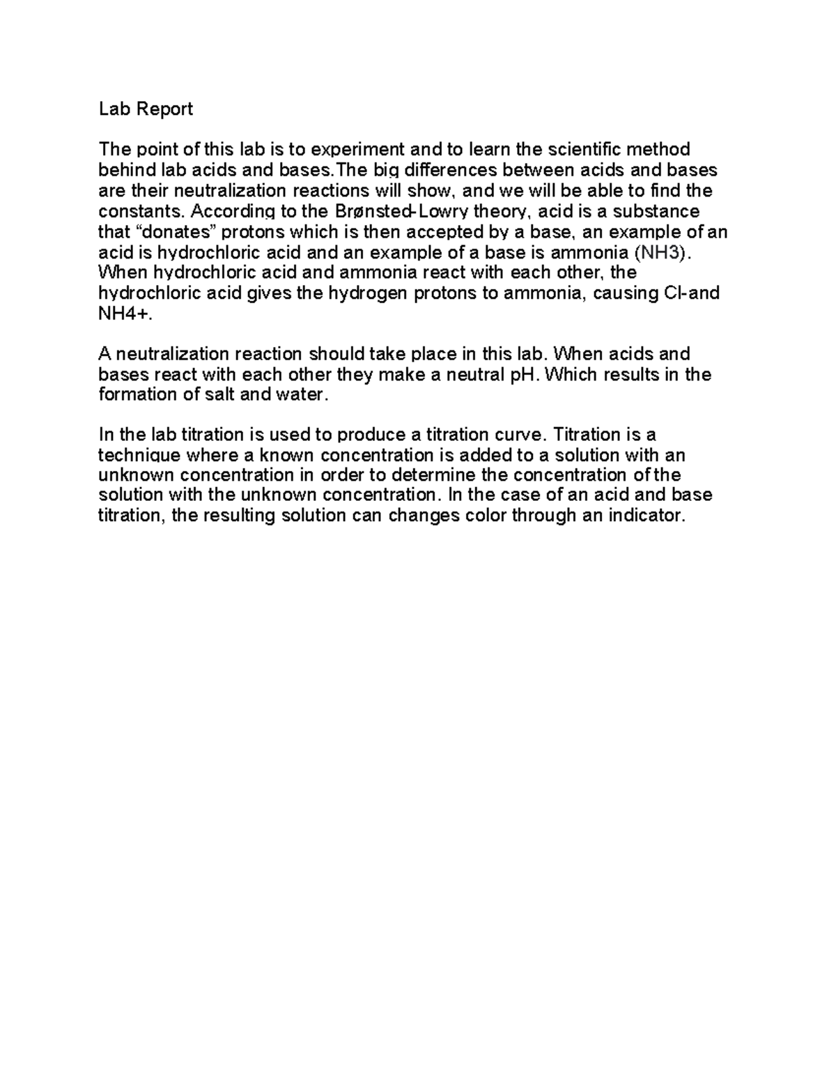 Lab Report - Lab Report The point of this lab is to experiment and to ...