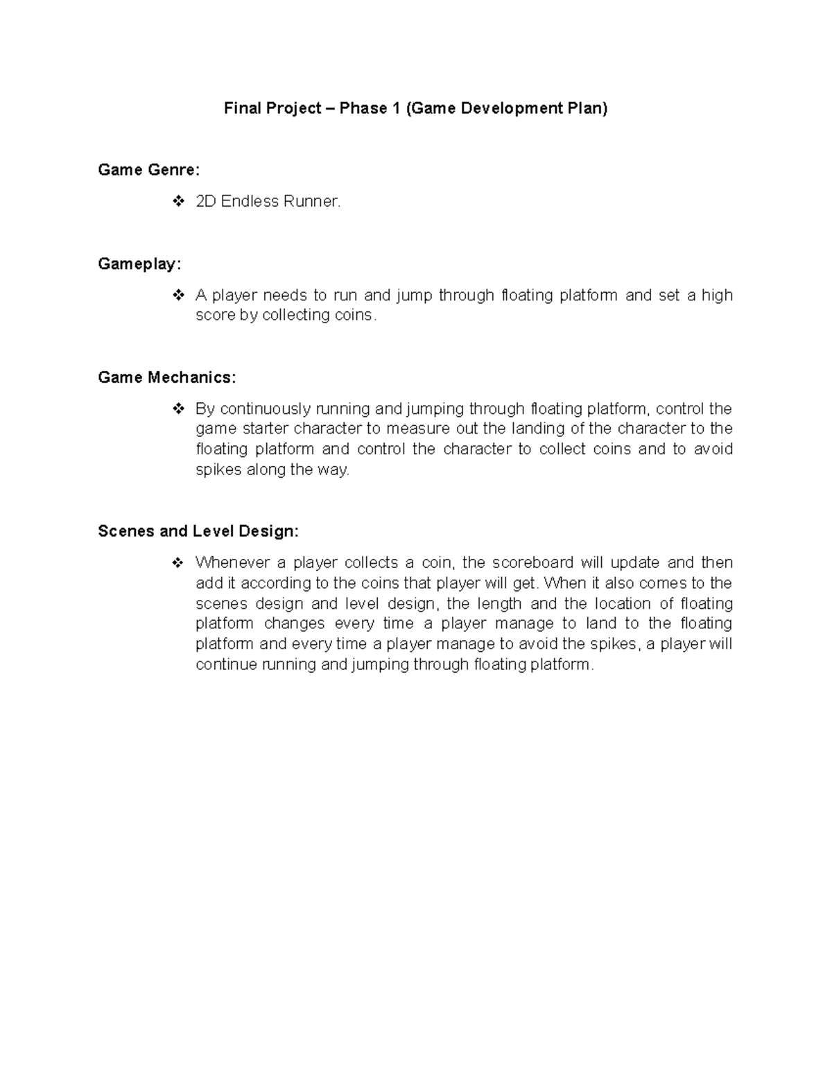 Phase 1 Game Development Plan - Final Project – Phase 1 (Game ...