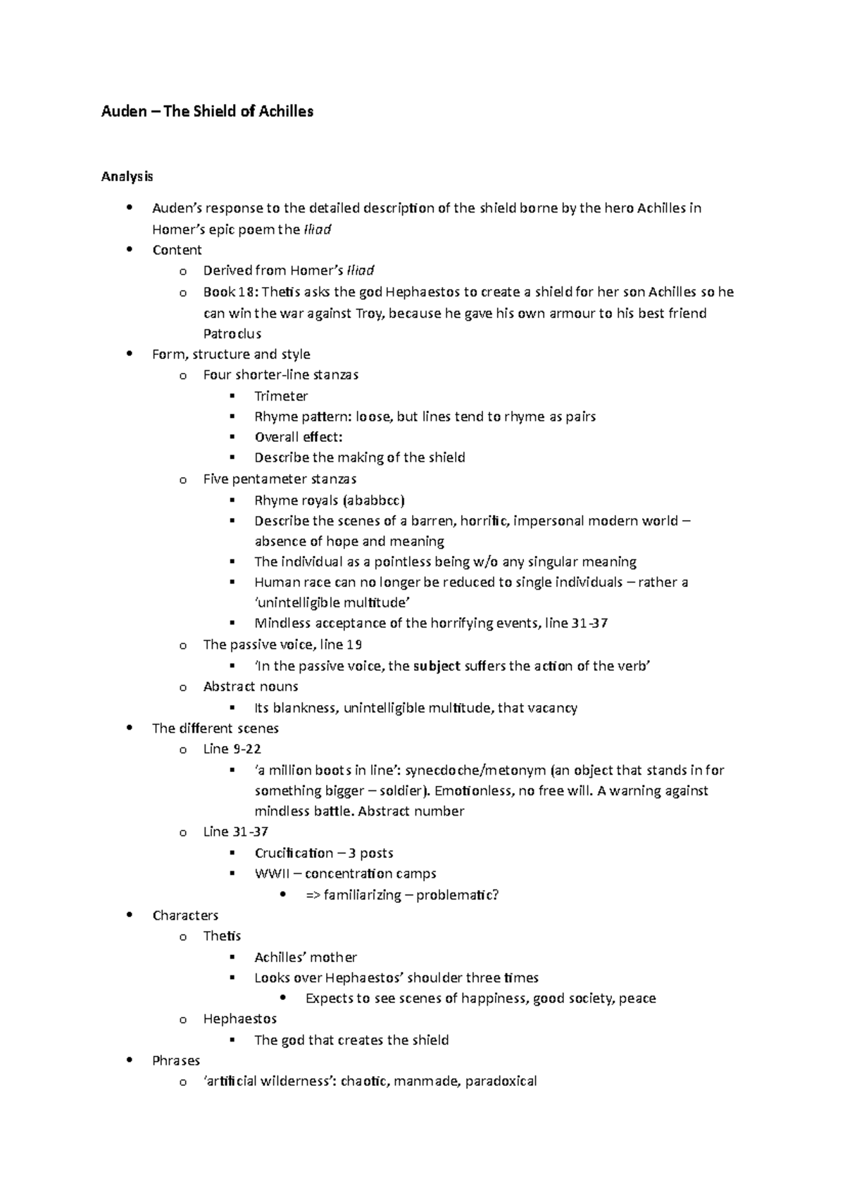 Auden - The Shield of Achilles - Auden – The Shield of Achilles ...