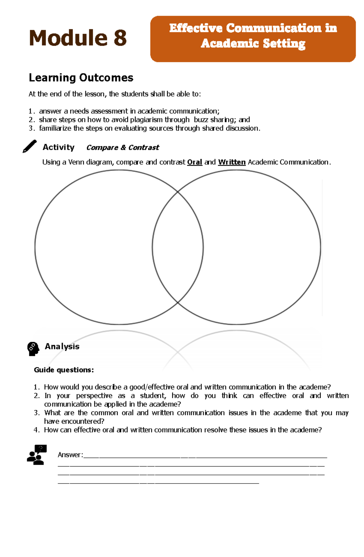 ENG 111 Module 8 - ENG 111 - Effective Communication in Module 8 ...