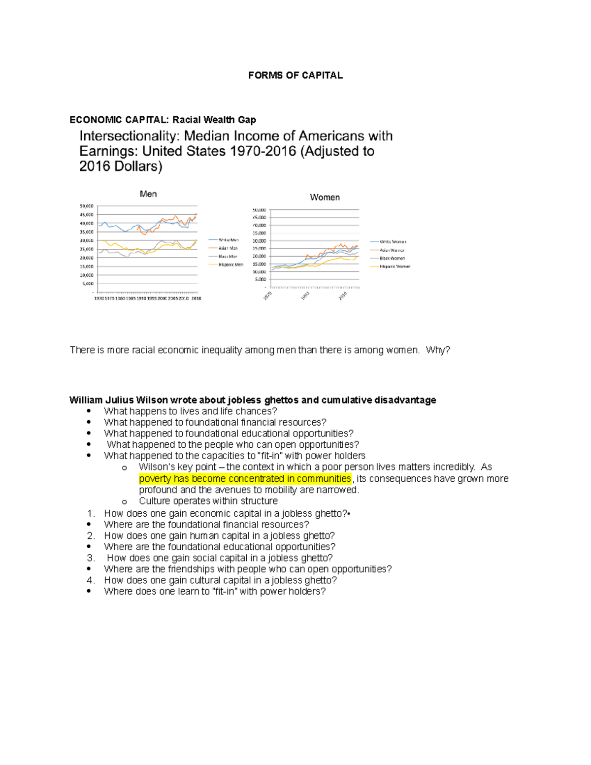Forms OF Capital - Introduction To Sociology Week of 10/17 - FORMS OF ...