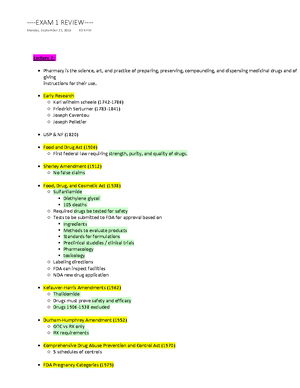 Pharmaceutics print out - Pharmaceutics Exam #1 Material (25% of Final ...