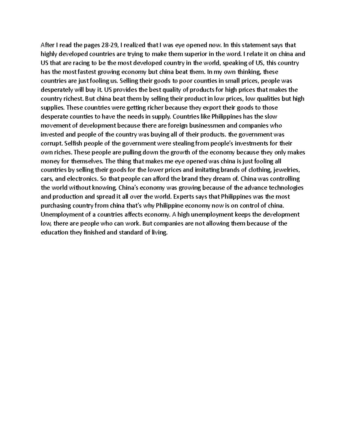 Contemporary World Module 2 Reflection 28-29 - After I read the pages ...