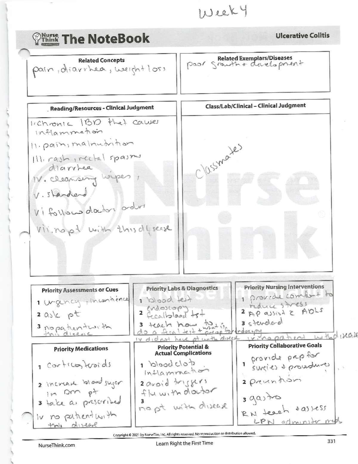 Notebook Nurse think - weeky 98 Nurse The NoteBook Ulcerative Colitis ...