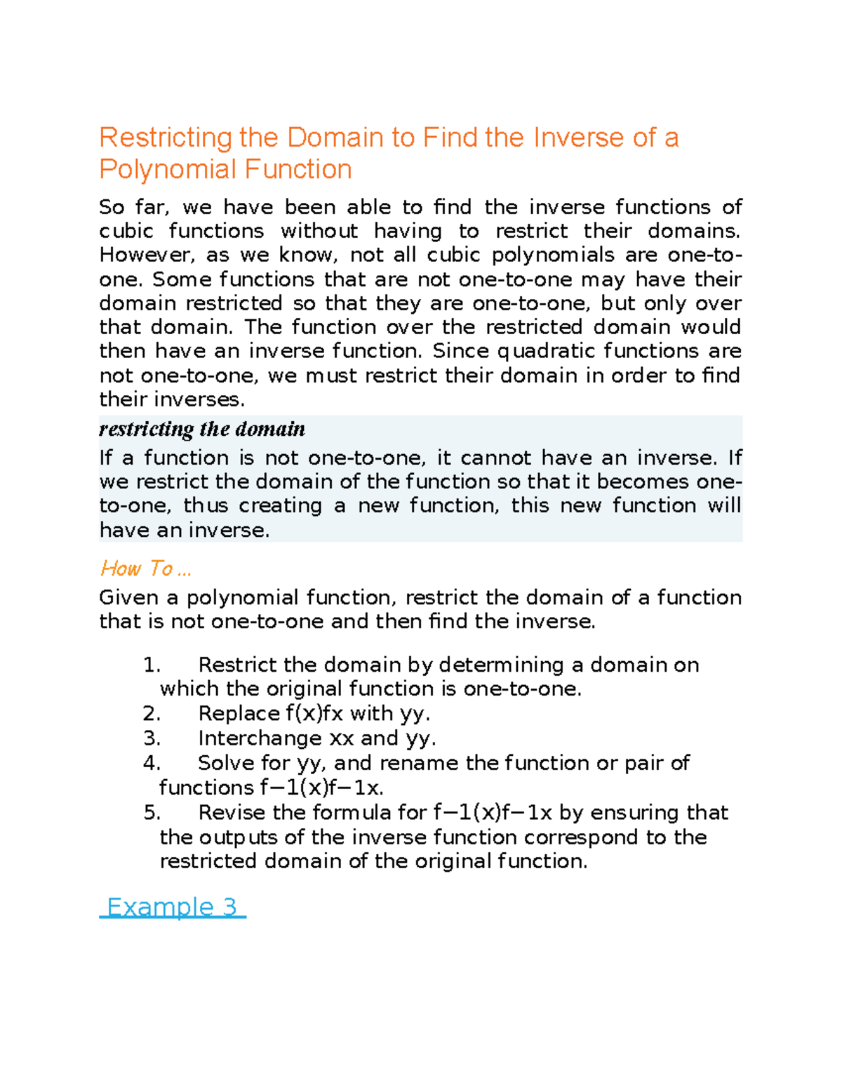 1-4 Reading and Participation Activities Inverses and Radical Functions ...