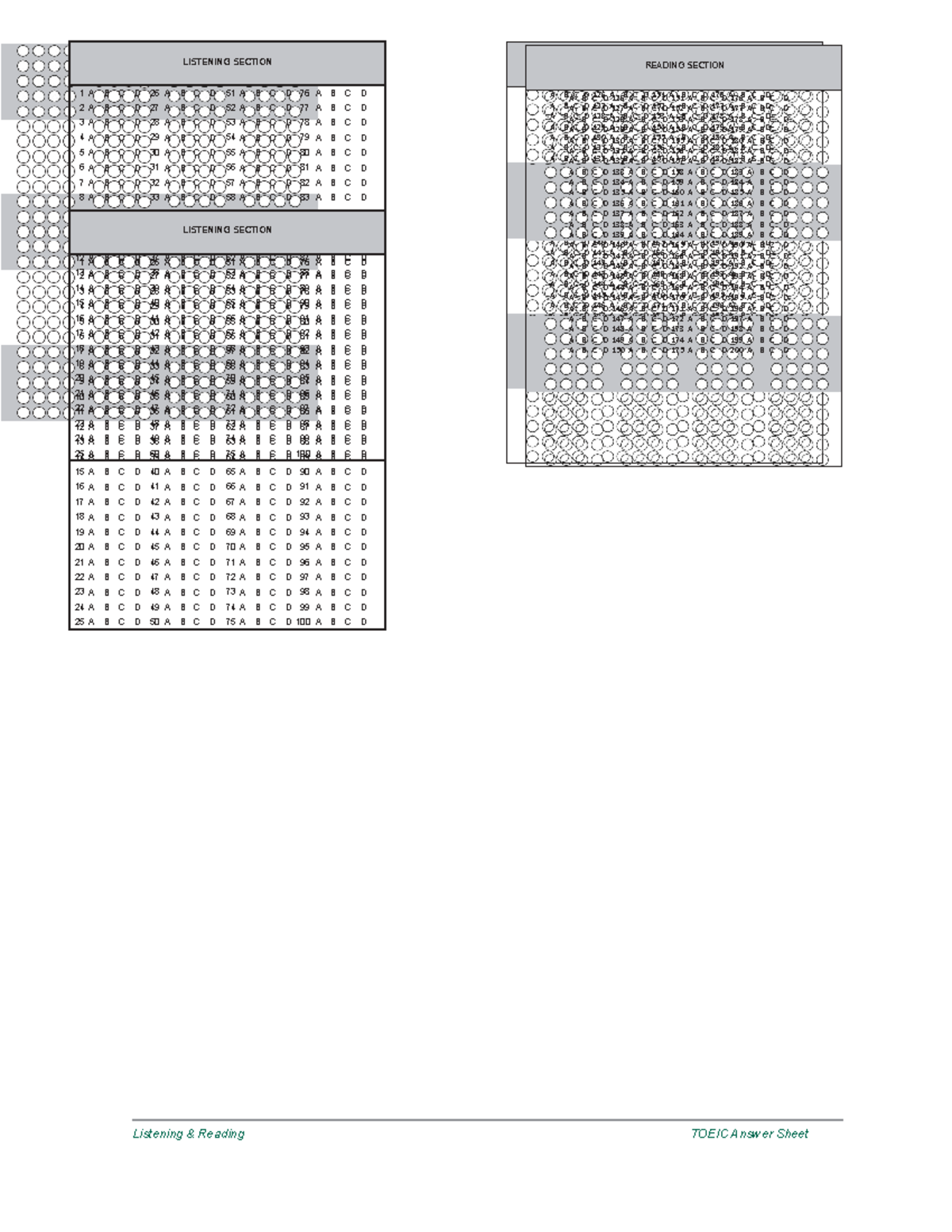 Answer-sheet-toeic - toeic - Listening & Reading TOEIC Answer Sheet ...