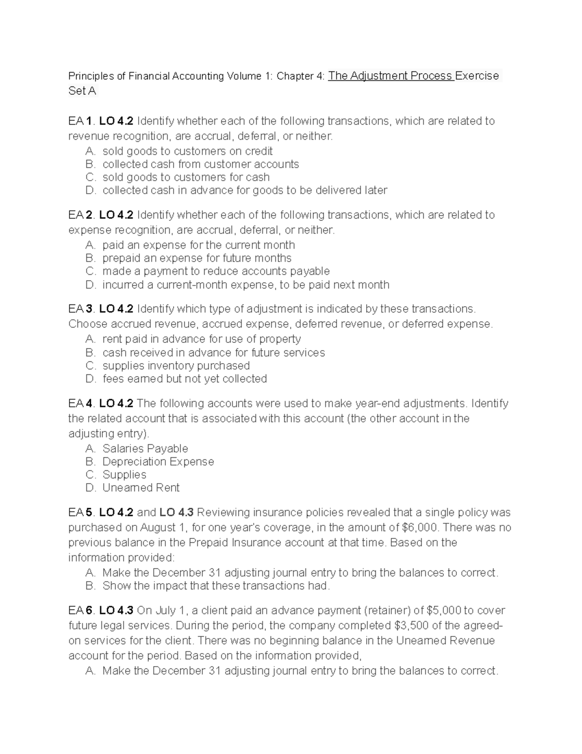 Principles of Financial Accounting Volume 1 Chapter 4 The Adjustment ...