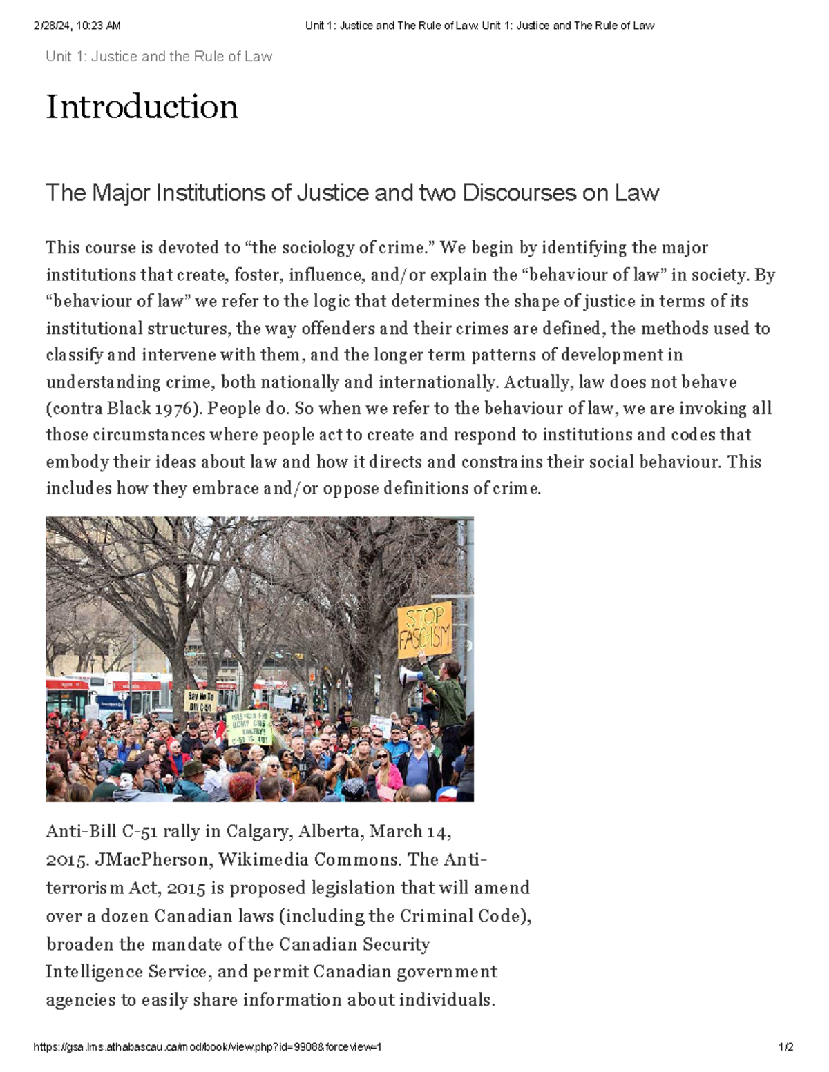 Unit 1.1 Justice and The Rule of Law Unit 1 Justice and The Rule of Law ...