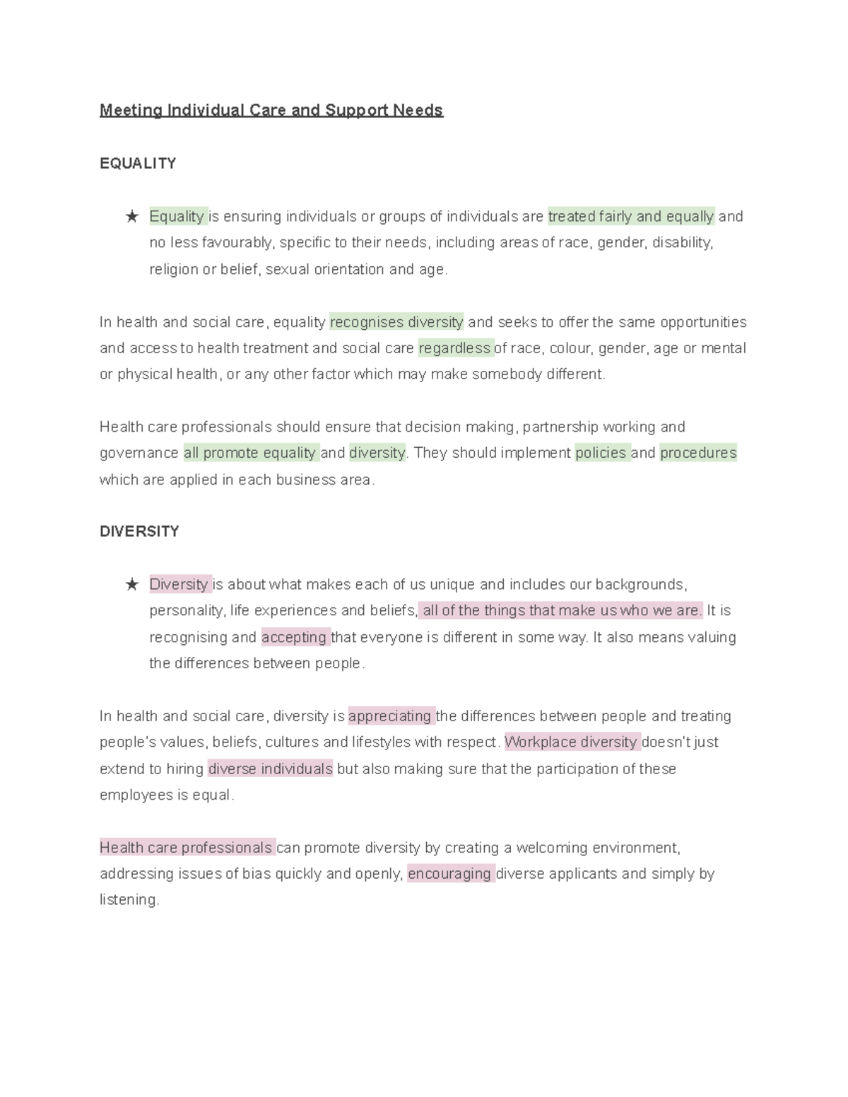 Meeting Individual Care and Support Needs-1 - Meeting Individual Care ...