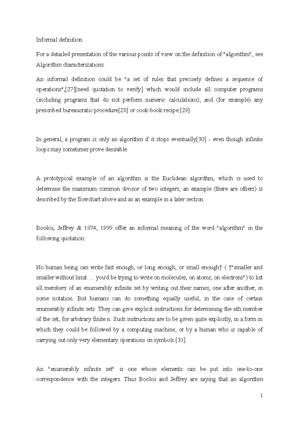 Algorithm - Copy - Informal definition For a detailed presentation of ...