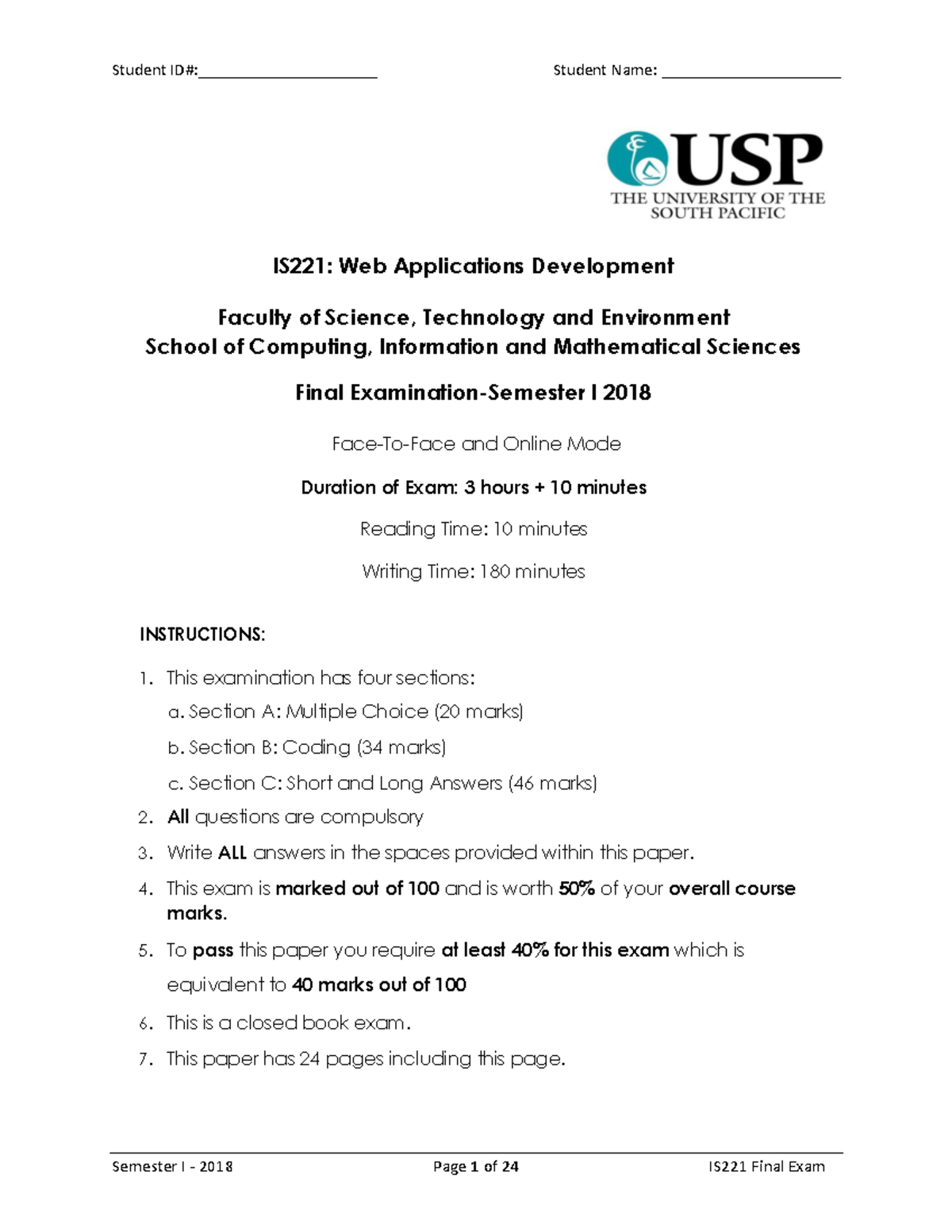 2018 FE - IS221: Web Applications Development Faculty of Science ...