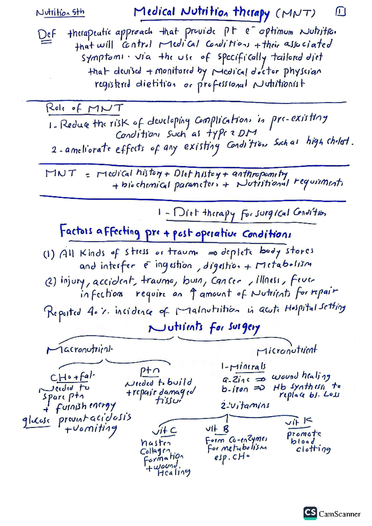 Medical Nutrition therapy - Basic Nutrition - Studocu
