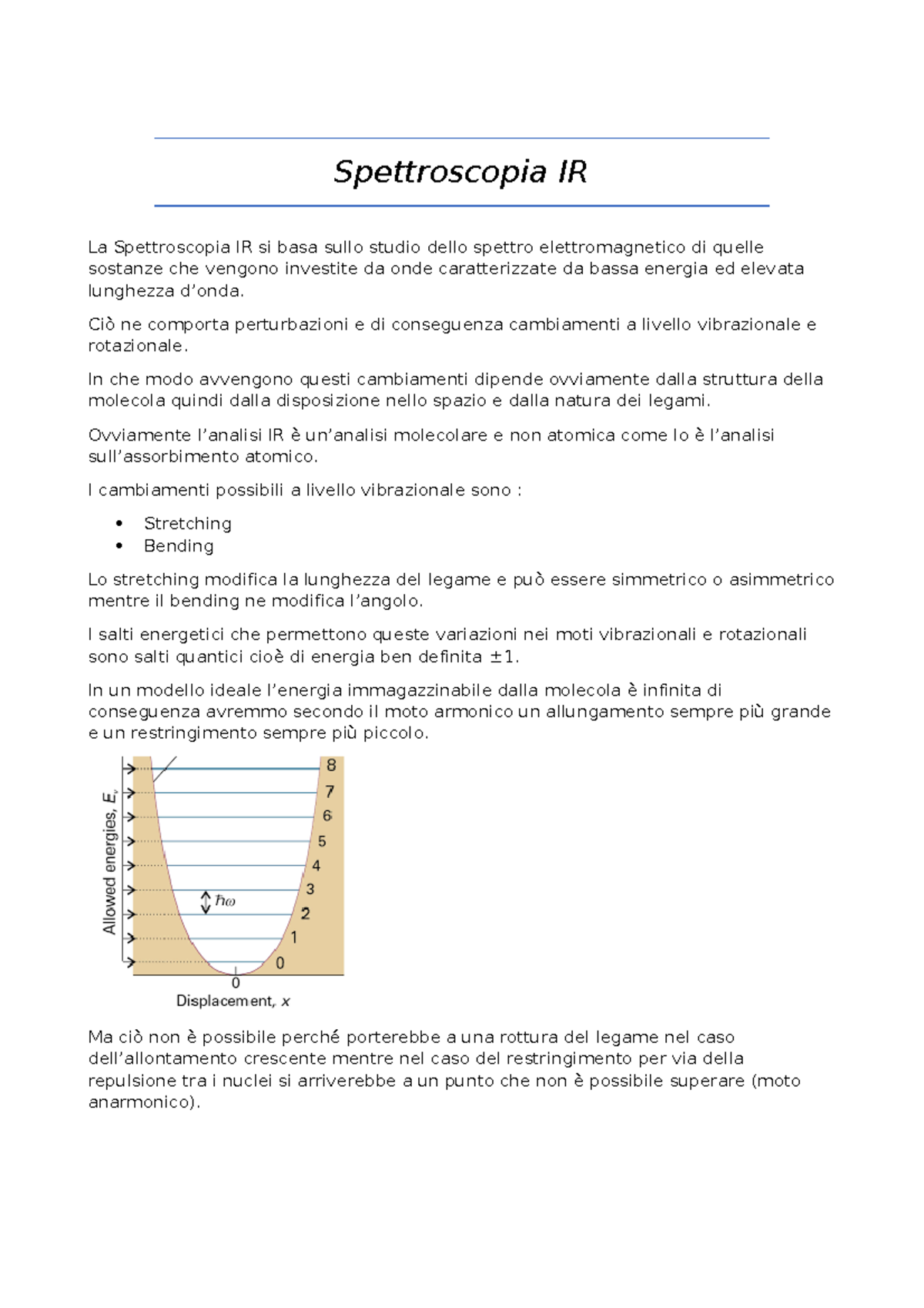 Spettrofotometria IR - Spettroscopia IR La Spettroscopia IR si basa ...