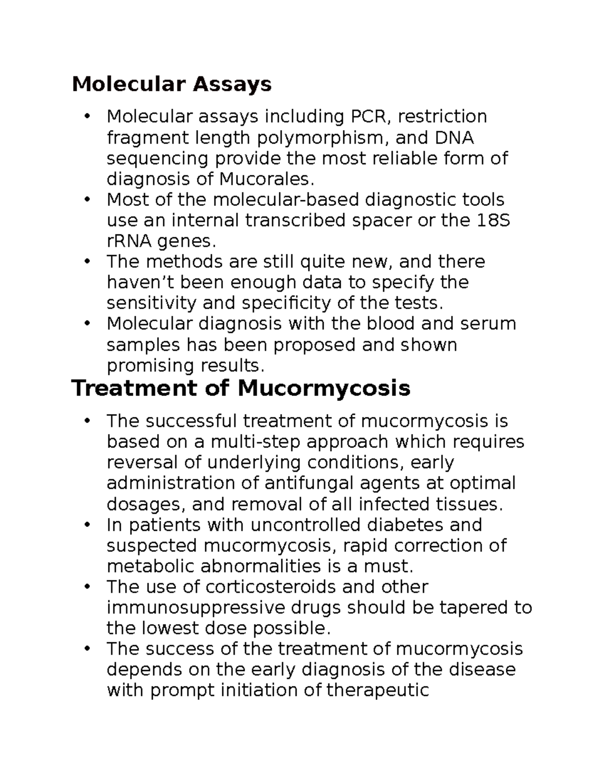 Bio 50 - Notes - Molecular Assays Molecular assays including PCR ...