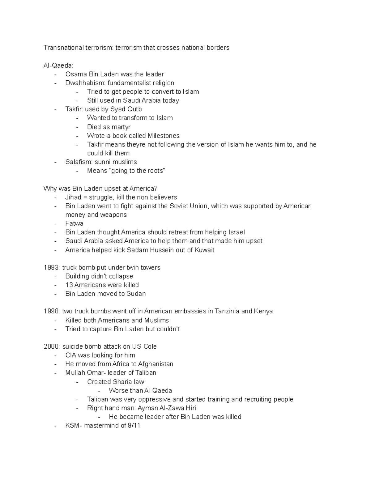 Transnational Terrorism Lecture - Transnational terrorism: terrorism ...