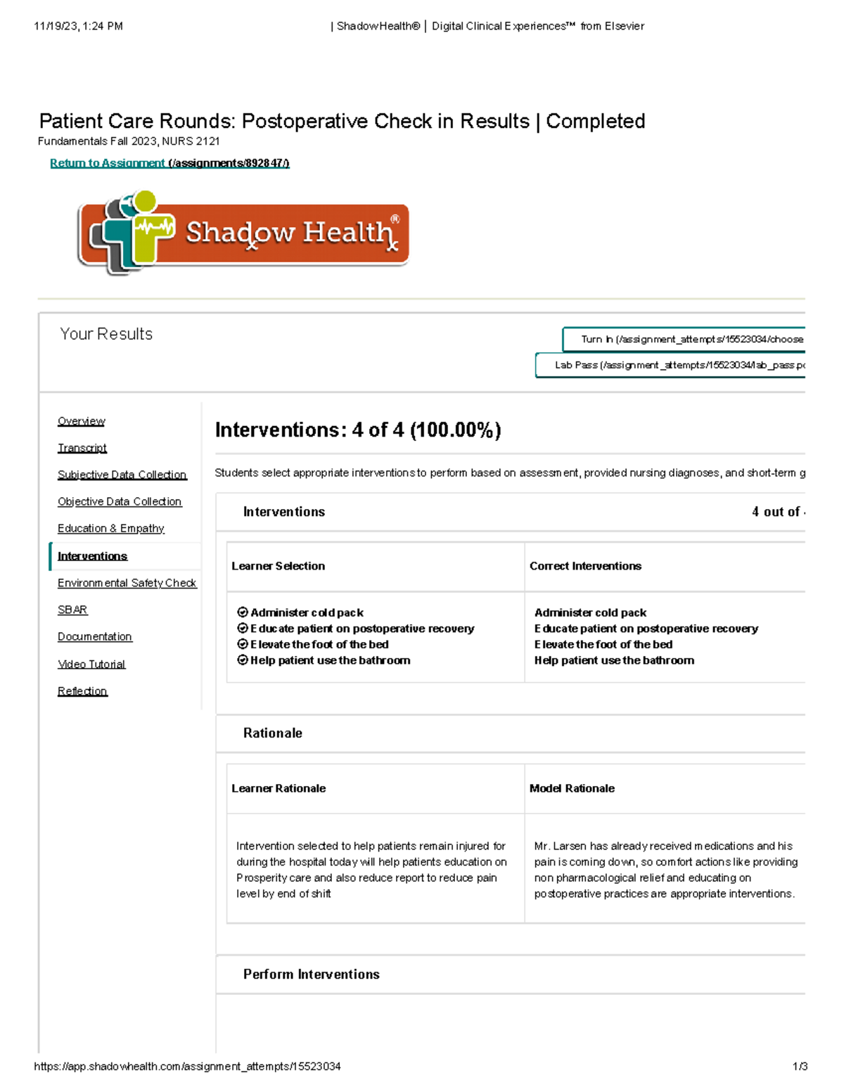 Shadow Health® │ Digital Clinical Experiences™ from Elsevier - - Studocu