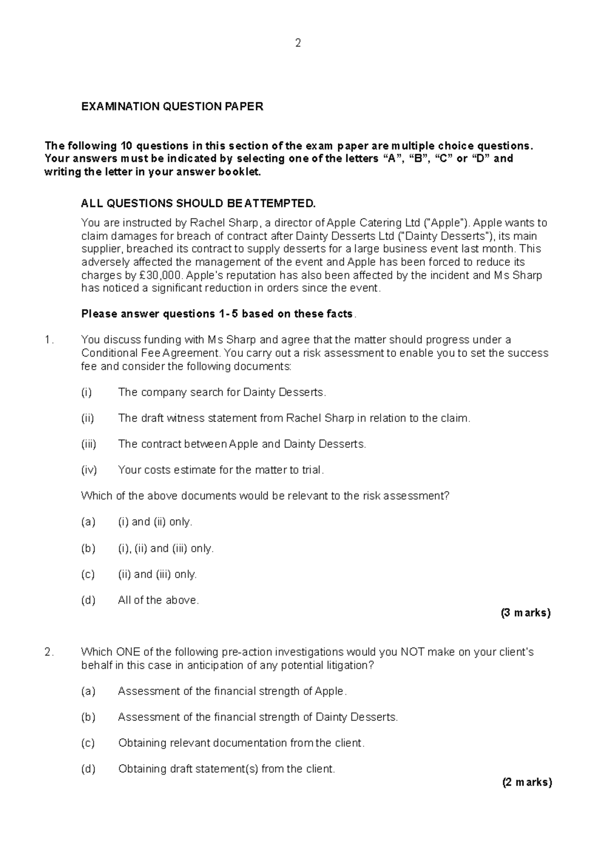 Civil mock MCQs - Multiple questions for practice in preparation for ...