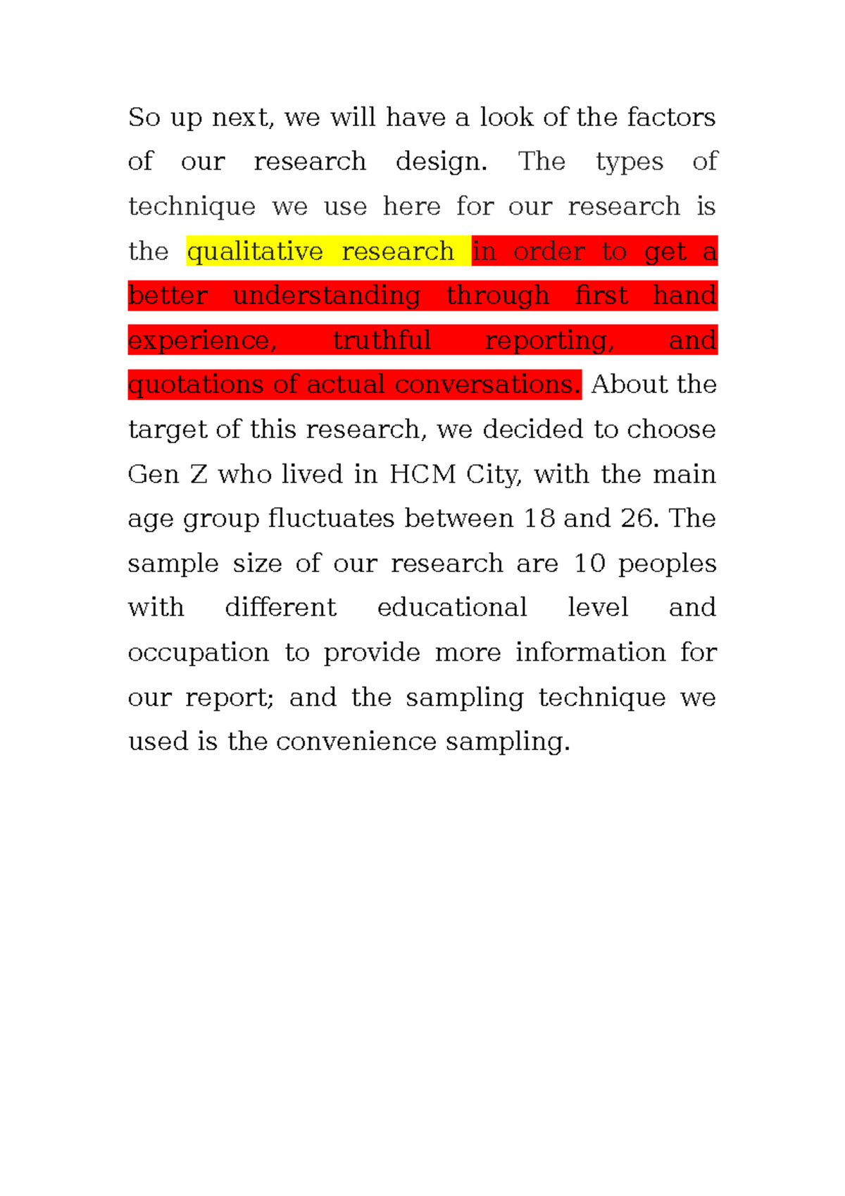 CB Last Presentation Slide Script (Research Design) - So up next, we ...
