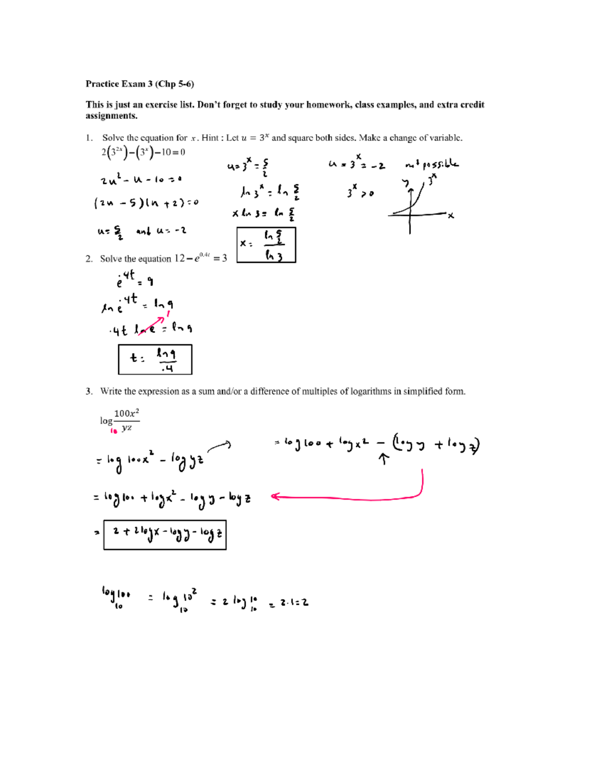 Practice Exam 3 (ch5, ch6.1-4) - solutions - MATH 112 - Studocu