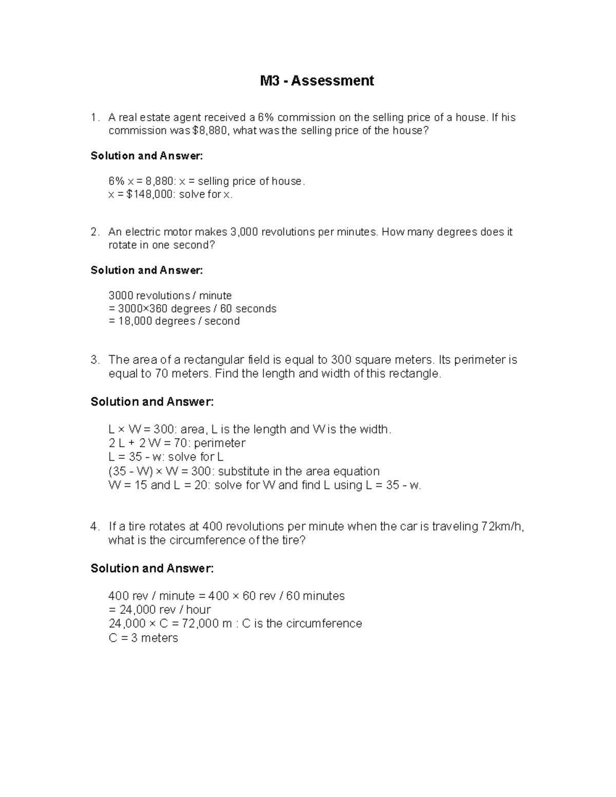 Module 3 - Assessment Activity 4 - M3 - Assessment A real estate agent ...