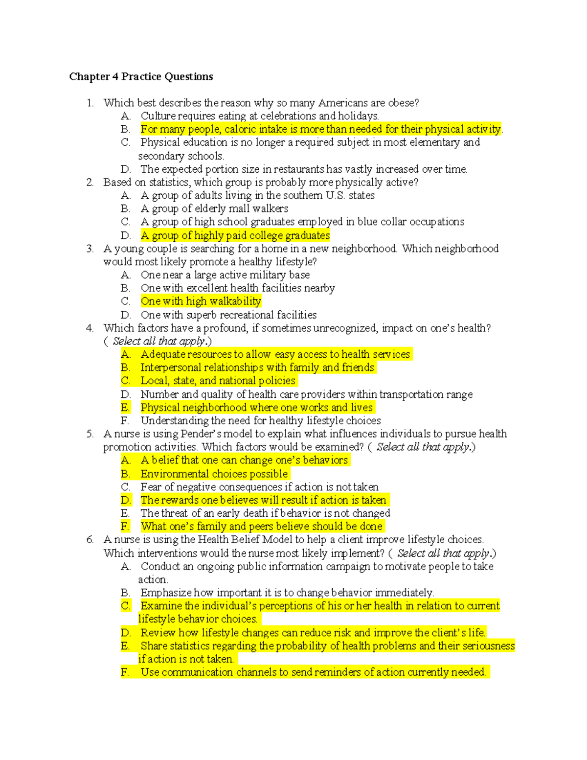 Ch. 4 and Ch. 15 Quiz Practice Questions - Chapter 4 Practice Questions ...