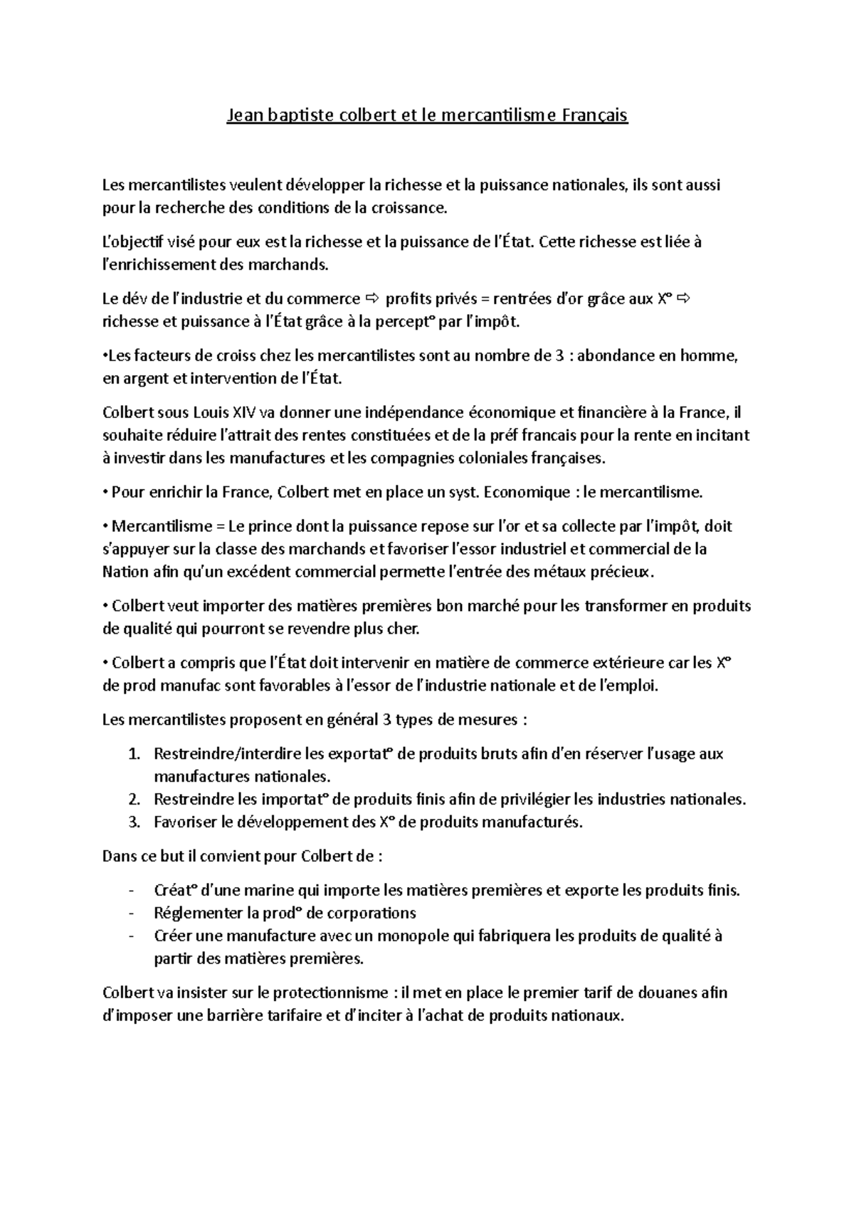 2.Jean baptiste colbert et le mercantilisme Français - Jean baptiste ...