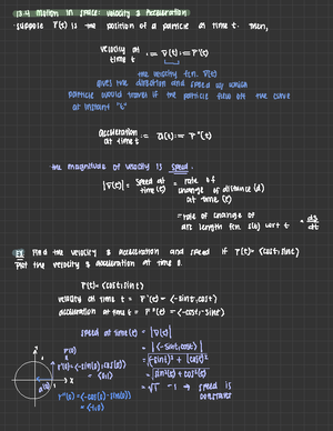 Calculus 3 final exam review guide - Intro to Vectors vectors ' have ...