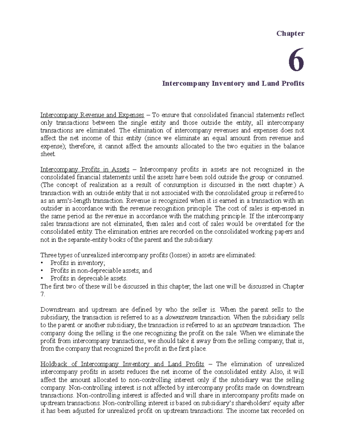 Advanced Financial Accounting Chapter Note 06 - Chapter 6 Intercompany ...