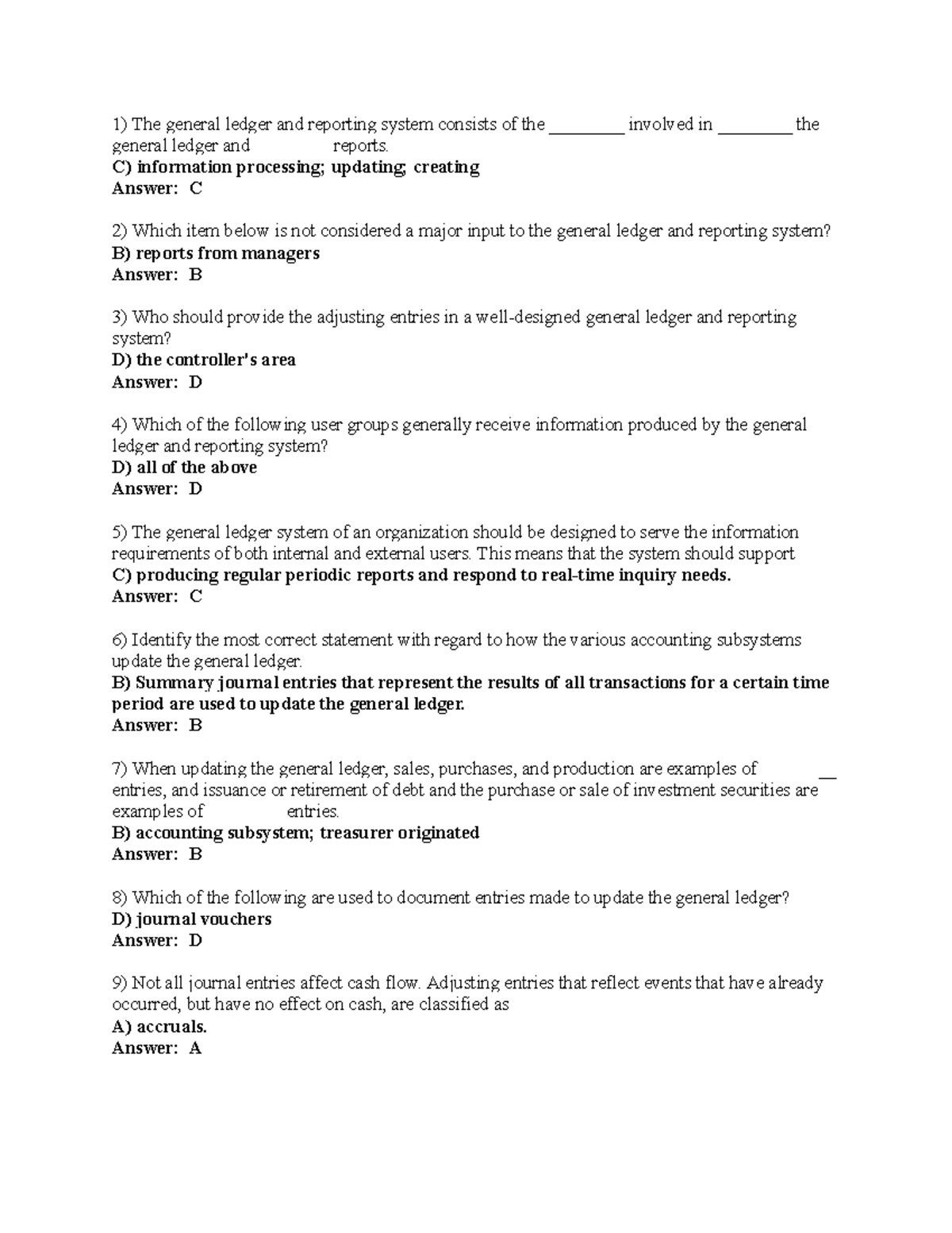 Chapter 16 study materials - 1) The general ledger and reporting system ...