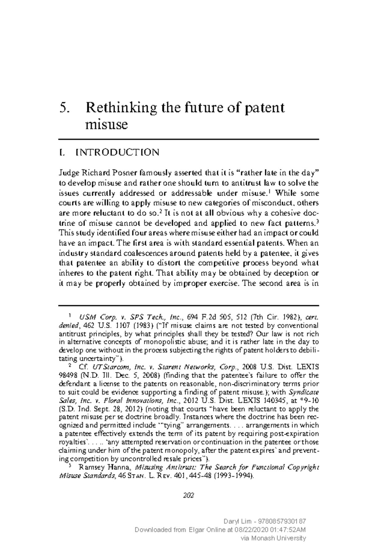 [9780857930170 - Patent Misuse and Antitrust Law] Rethinking the future ...